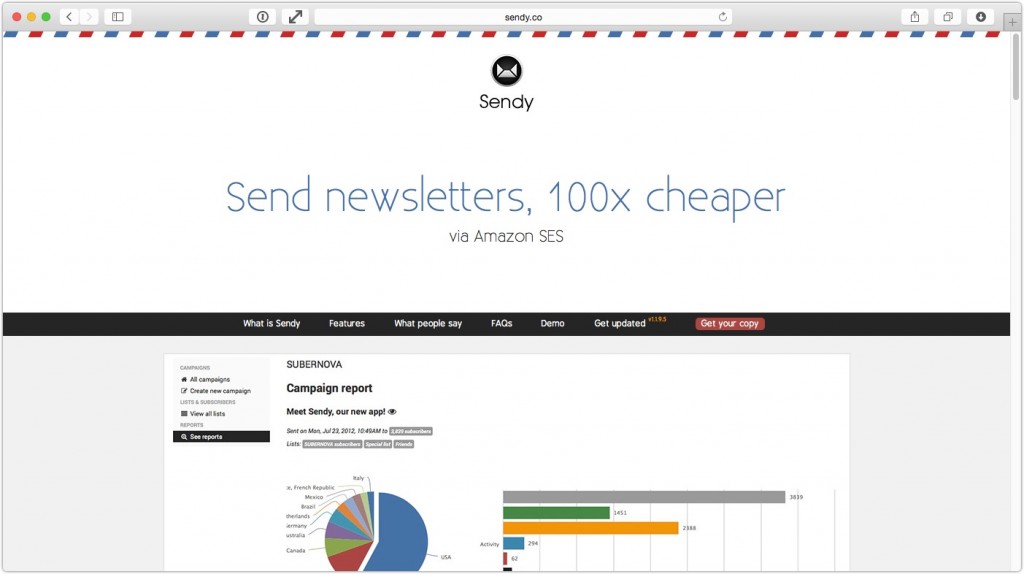 Sendy - Send Newsletters 100x cheaper via Amazon SES - @mwender
