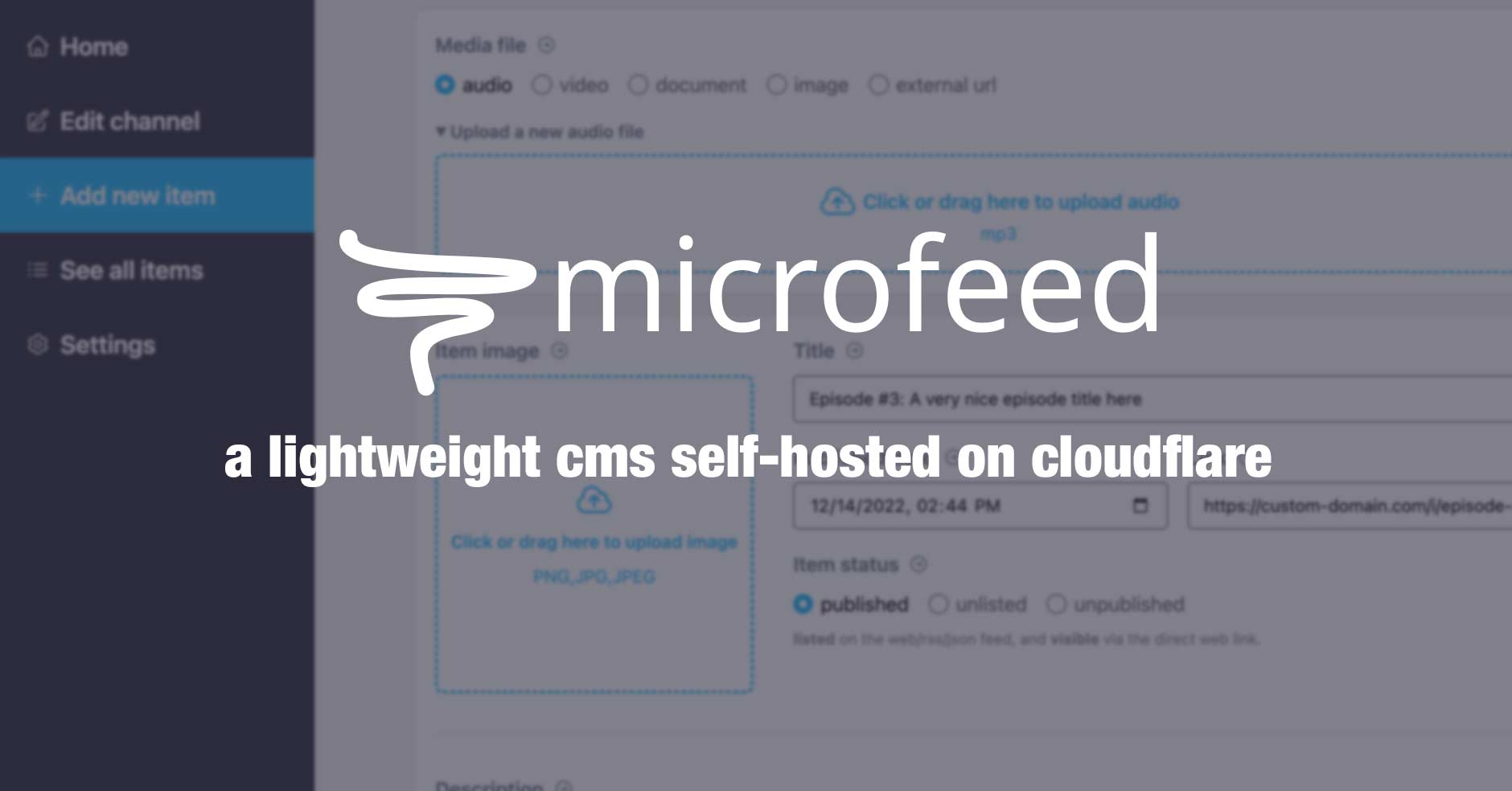 microfeed: a lightweight cms hosted on cloudflare - @mwender